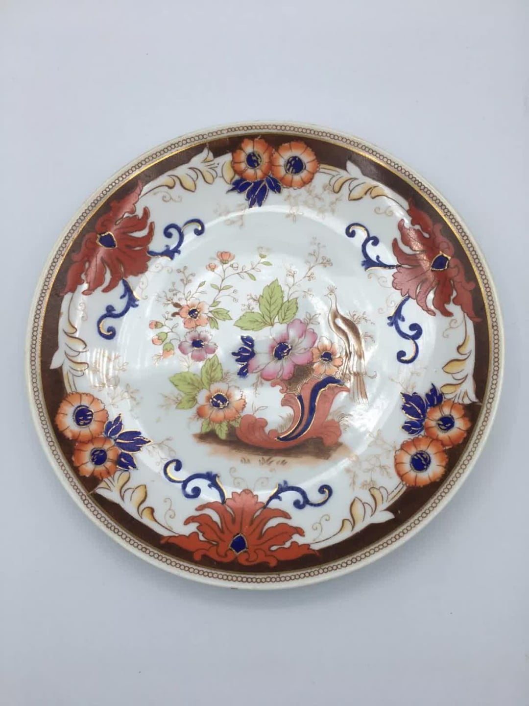 Antique Nippon Morimura Bros Hand Painted Flower Peacock Bird Porcelain ...