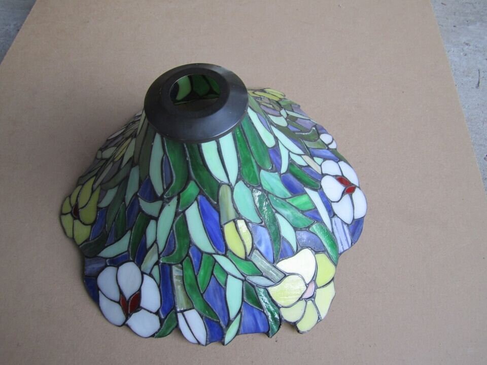 Tiffany Style Light Fixture Pendant Lamp Shade Stained Glass Leaf ...