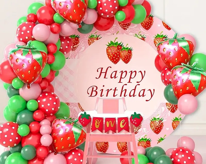 Strawberry Balloon Tower Kit A Berry First Birthday Balloon Sculpture ...