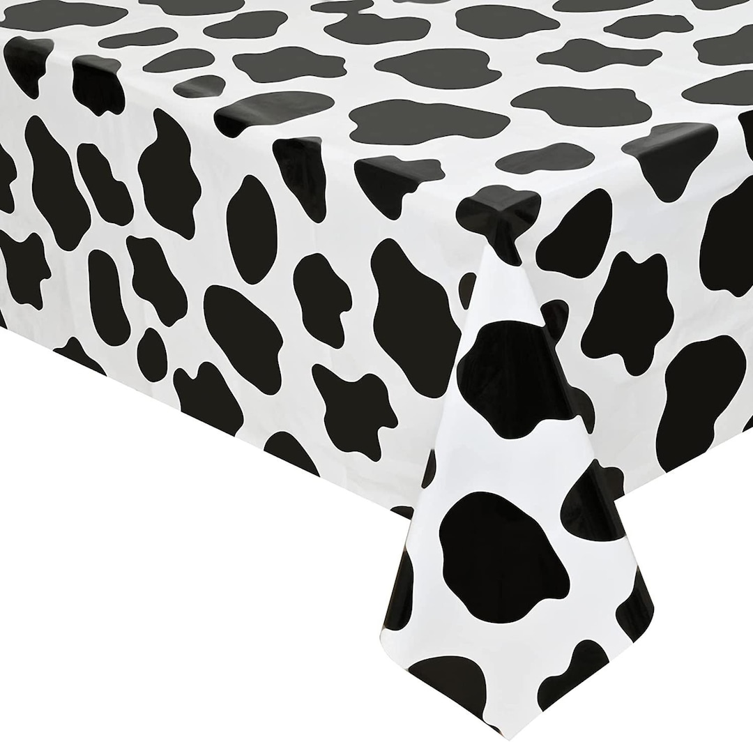 130cm X 220cm Cow Print Table Cover Farm Animal Party - Etsy