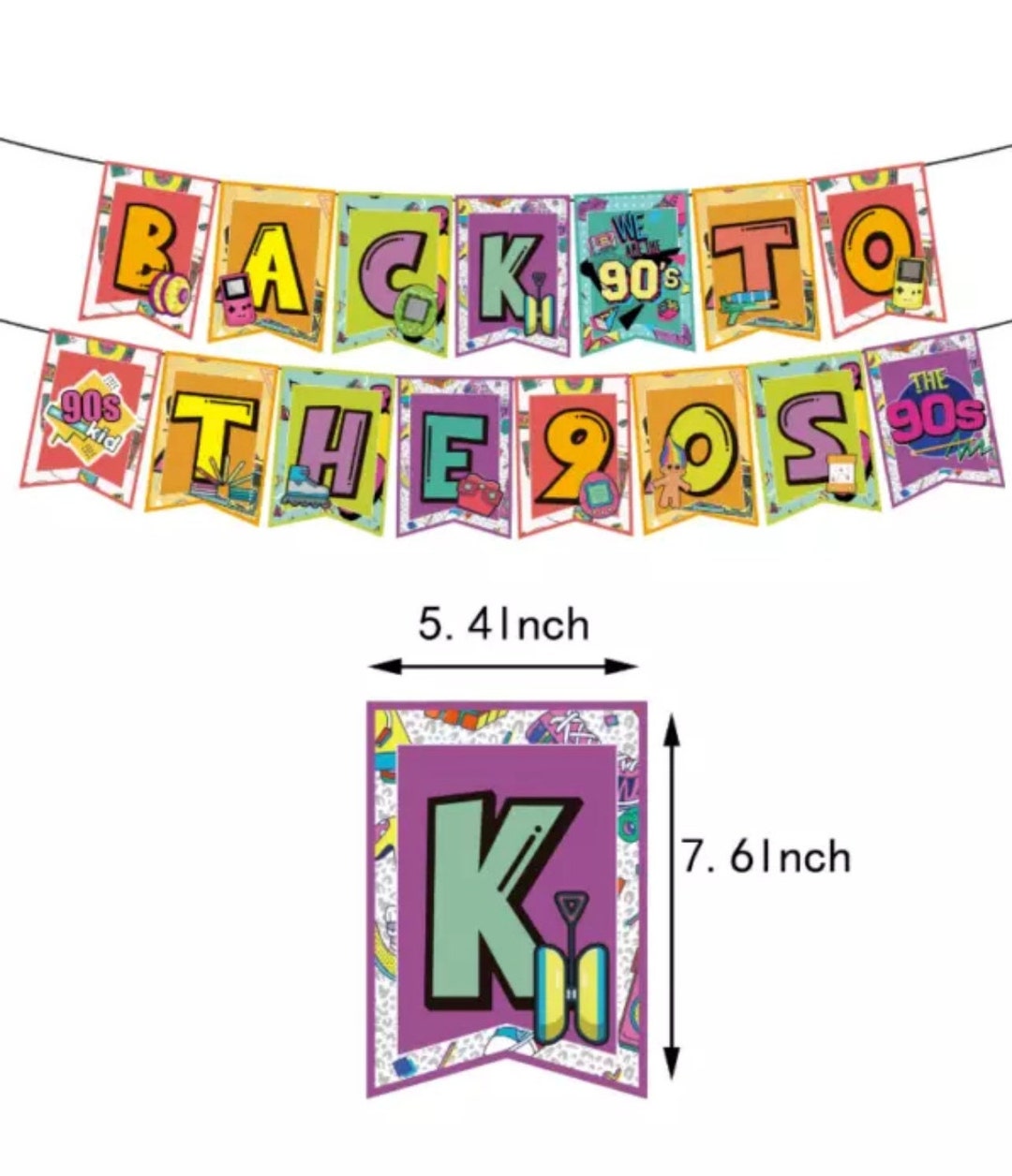 Back to the 90's Party Banner 90's Theme Retro Party Supplies Birthday ...