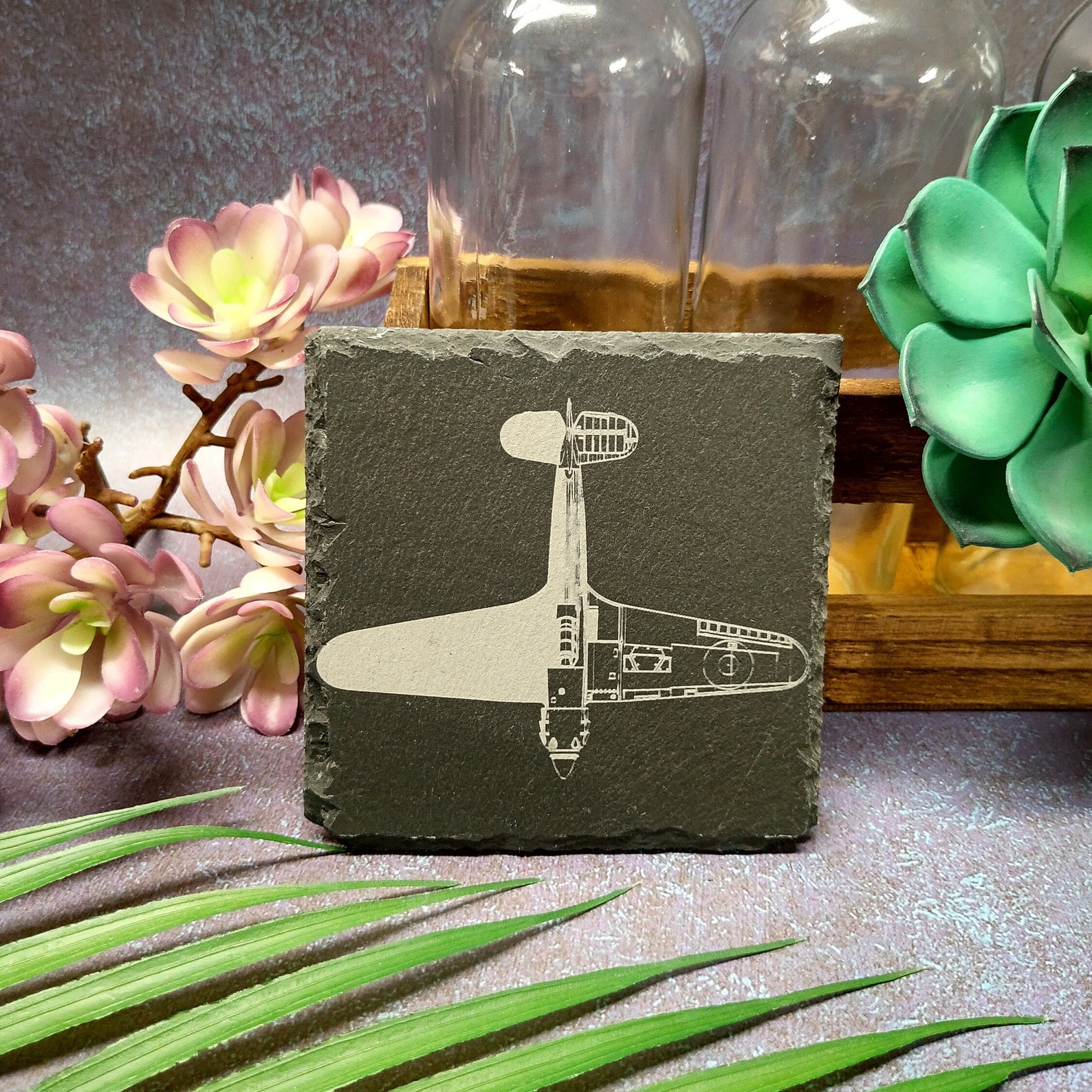 Airplane Slate Coasters, Set of 4, Gift Set, Planes Coasters, Slate ...