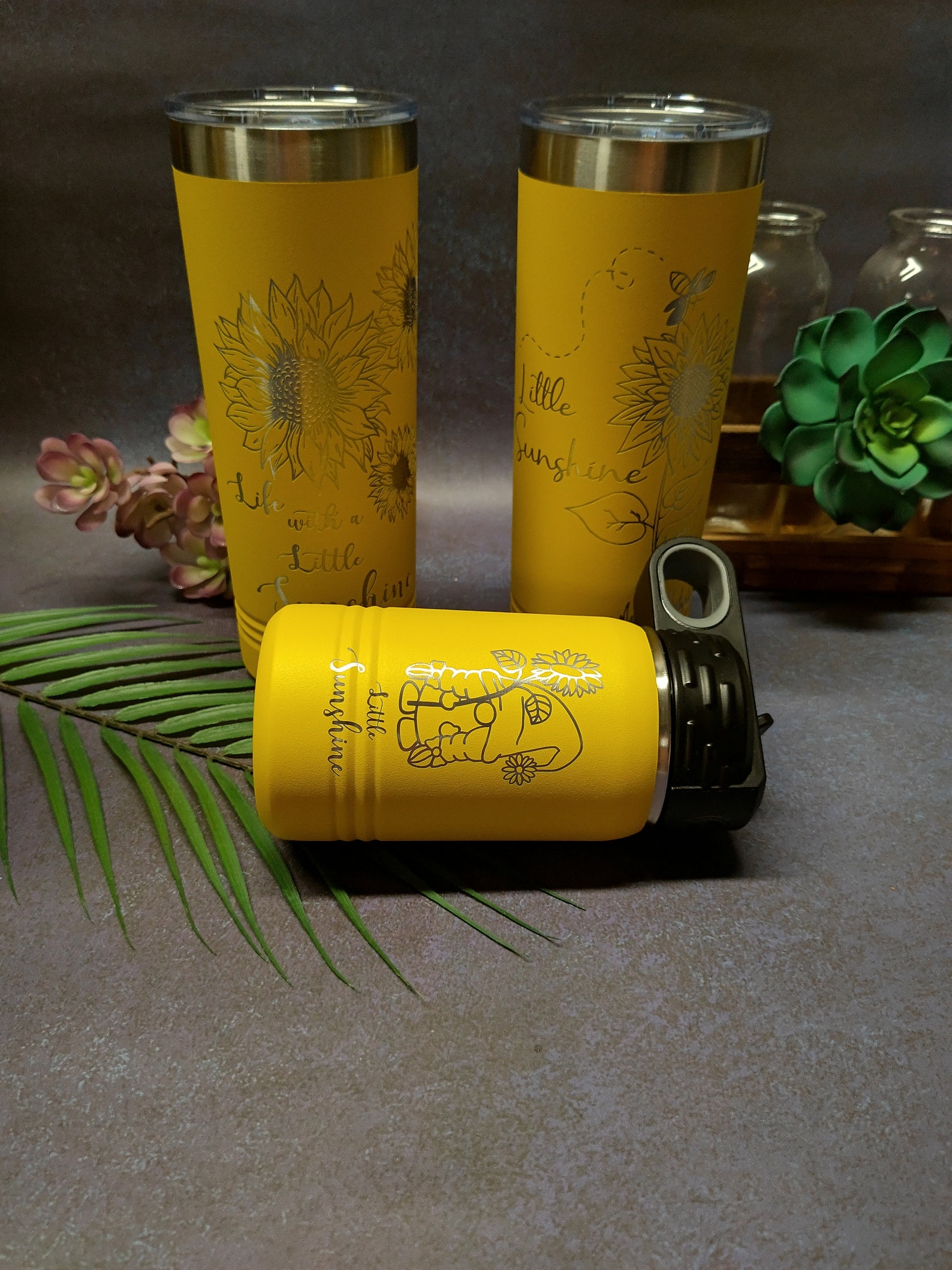 Personalized Engraved Tumbler, Sunflower Custom Tumbler Gift, Life With ...