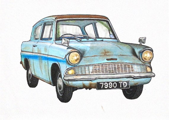 Andria the Ford Anglia Print | Etsy