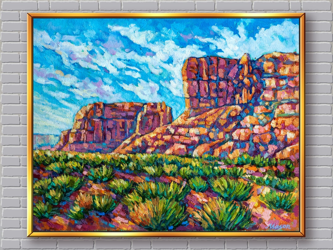 Canyon Park in Arizona Impressionist Painting Oil on Canvas Original ...