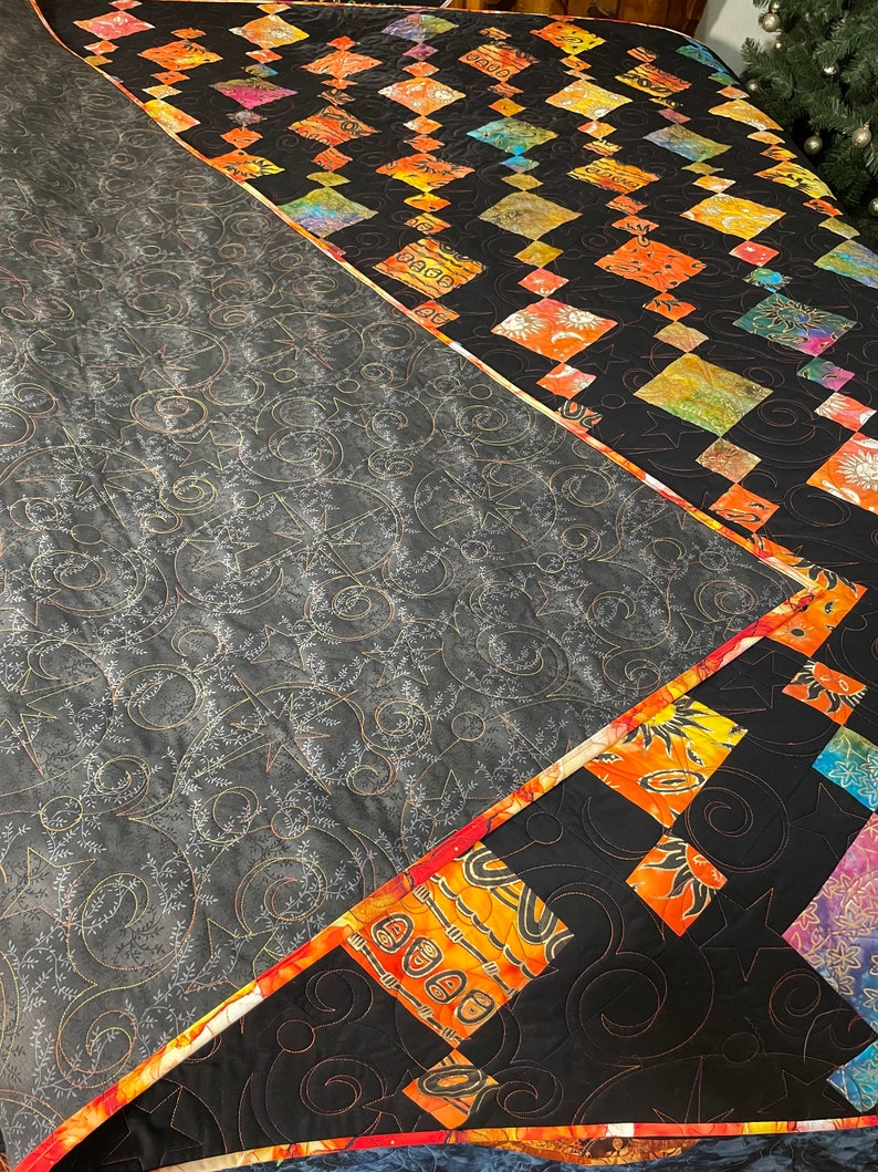 Celestial Batik Beads // Chandelier Quilt Black - Etsy