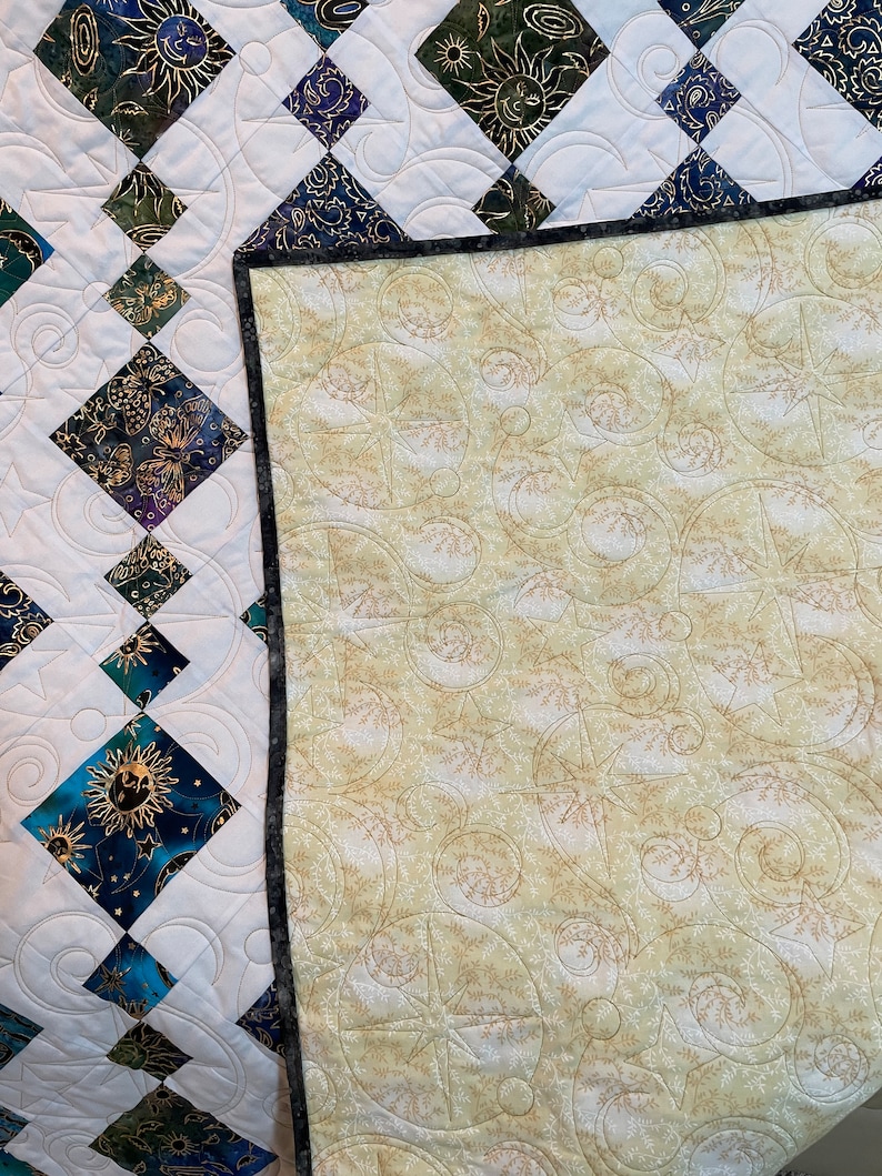 Celestial Batik Beads // Chandelier Quilt White - Etsy