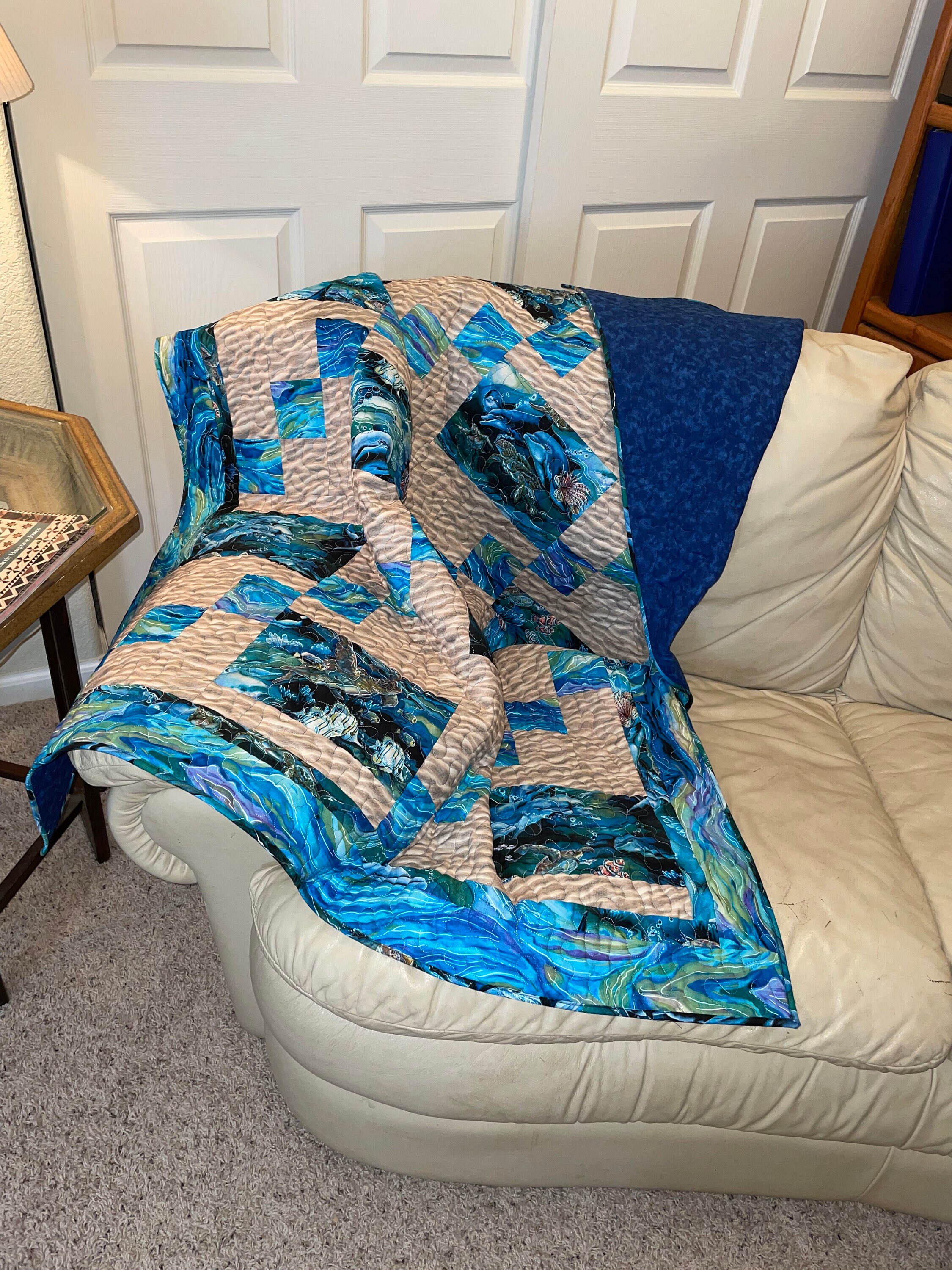 Ocean Sea Life Lap Quilt: Turtles, Whales, Dolphins, Fish - Etsy