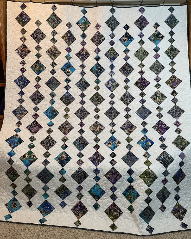 Celestial Batik Beads // Chandelier Quilt White - Etsy