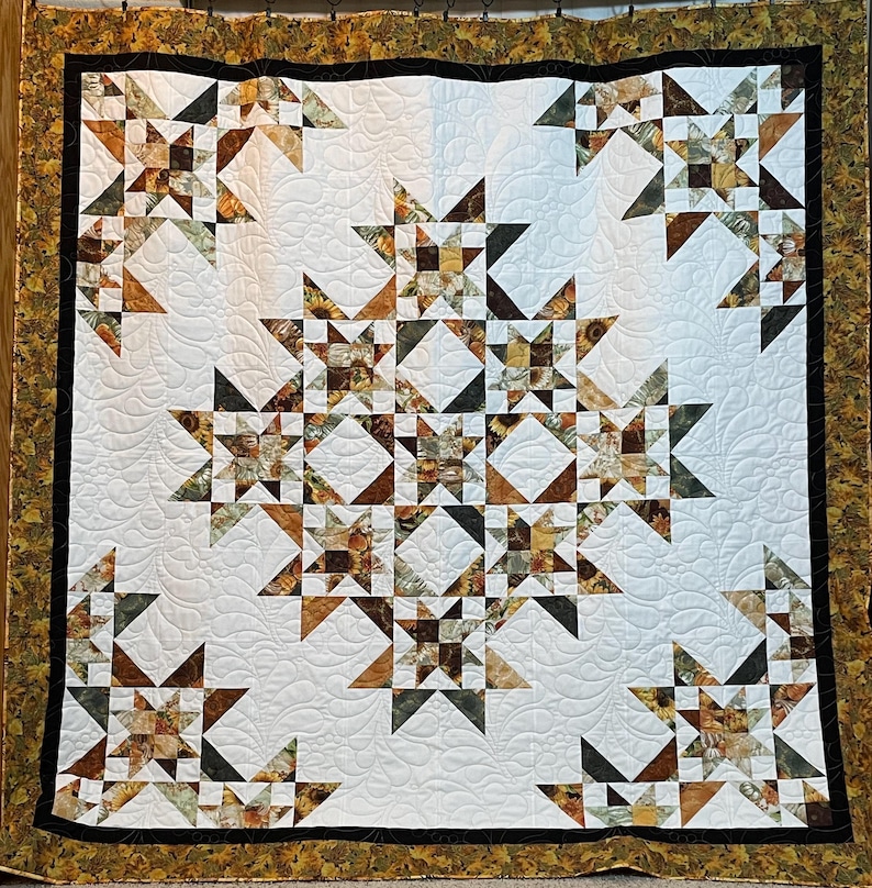 Nine Sisters Quilt in Fall // Autumn Batik Prints - Etsy