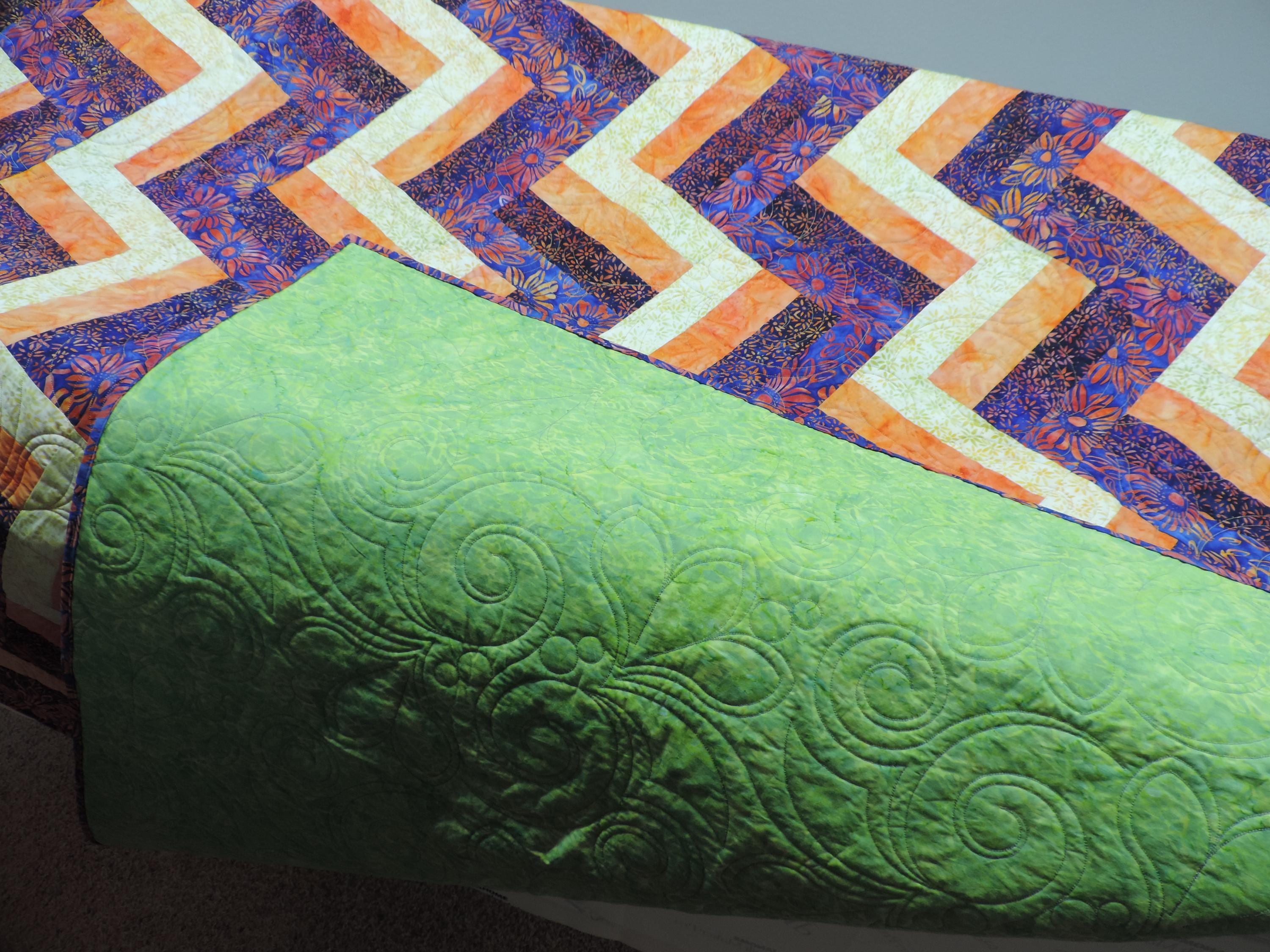 Batik Rail Fence Quilt in Bright Summer Zest Fabric by Hoffman - Etsy