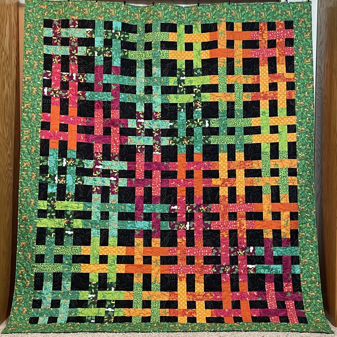 Jungle Paradise Basket Weave Quilt // Minky Backing - Etsy