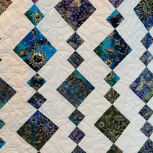 Celestial Batik Beads // Chandelier Quilt White - Etsy