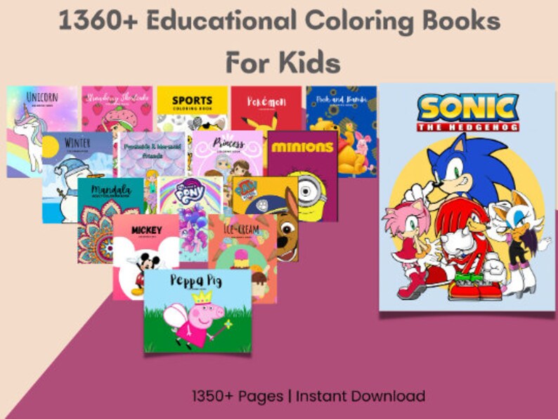 1360 90s Cartoon Coloring Pages for Kids Educational - Etsy