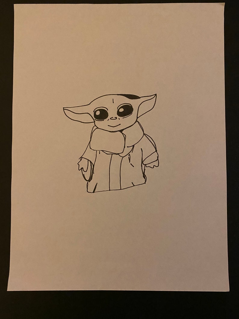 Hand Drawn Grogu Printable Coloring Page-printable Coloring Page-all ...