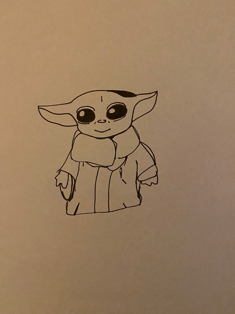 Hand Drawn Grogu Printable Coloring Page-printable Coloring Page-all ...