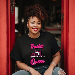Female Truck Driver Shirt, Trucker Queen Shirts, Lady Truck Drivers ...