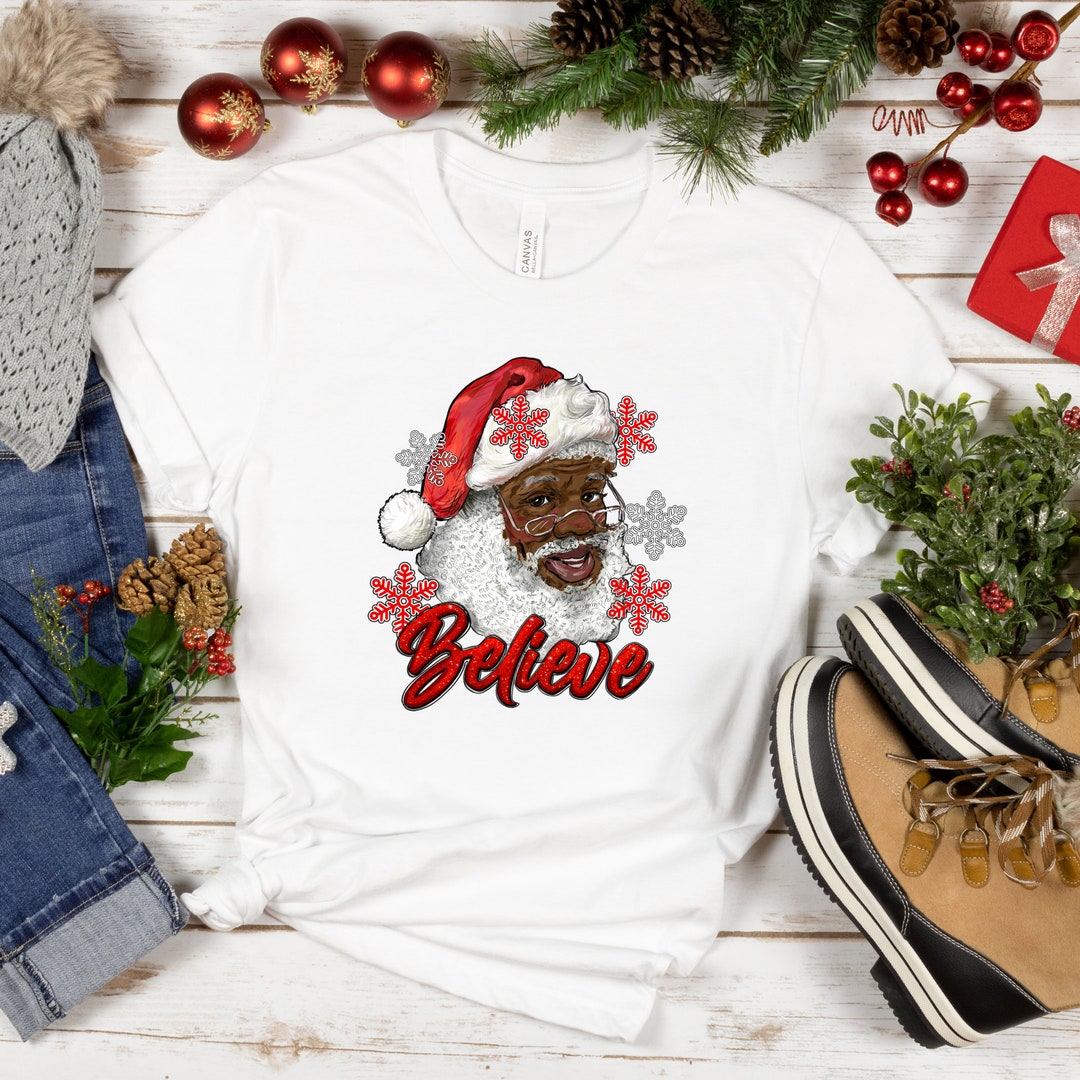 Festive Fun: Cool Black Santa Shirt for the Holidays! Happy Melanin ...
