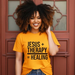 Jesus + Therapy = Healing T-shirt, Christian Inspirational Tee - Etsy