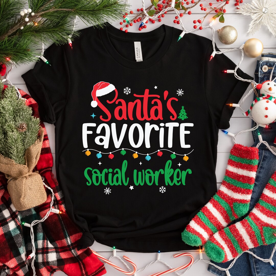 Santas Favorite Social Worker Christmas Shirt Christmas - Etsy