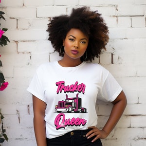 Female Truck Driver Shirt, Trucker Queen Shirts, Lady Truck Drivers ...