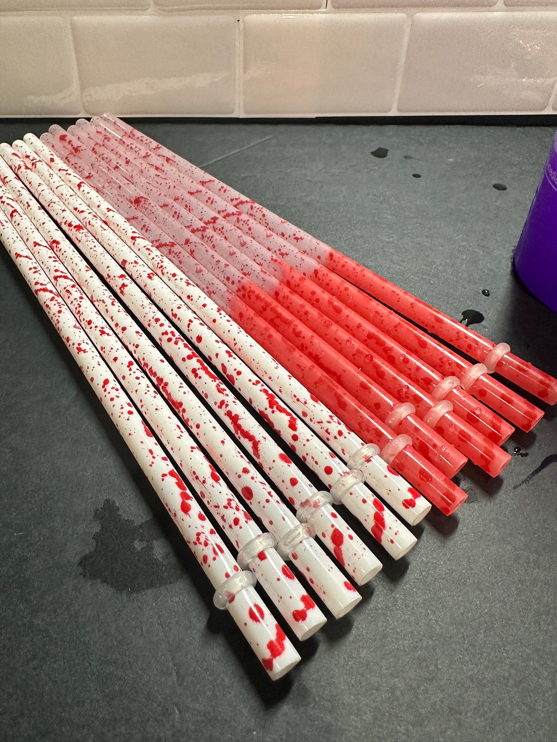 Blood Splatter Straws (color Changing and Non-color Changing) - Etsy