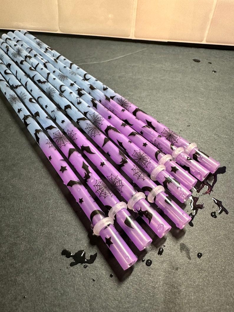 Horror Bats and Spiderwebs Color Changing Straws - Etsy