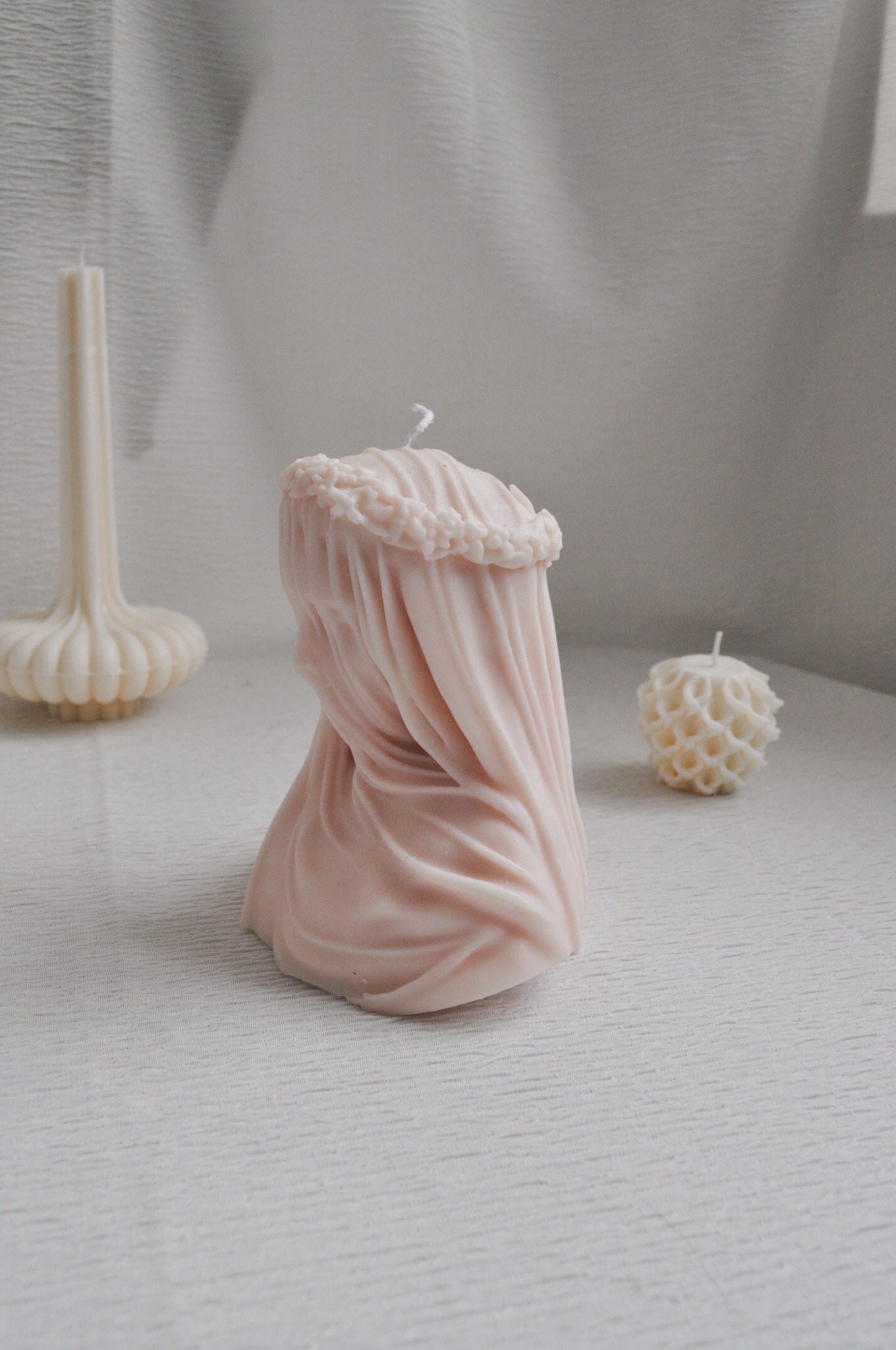 Veiled Lady Bust Statue Candle Large - Etsy