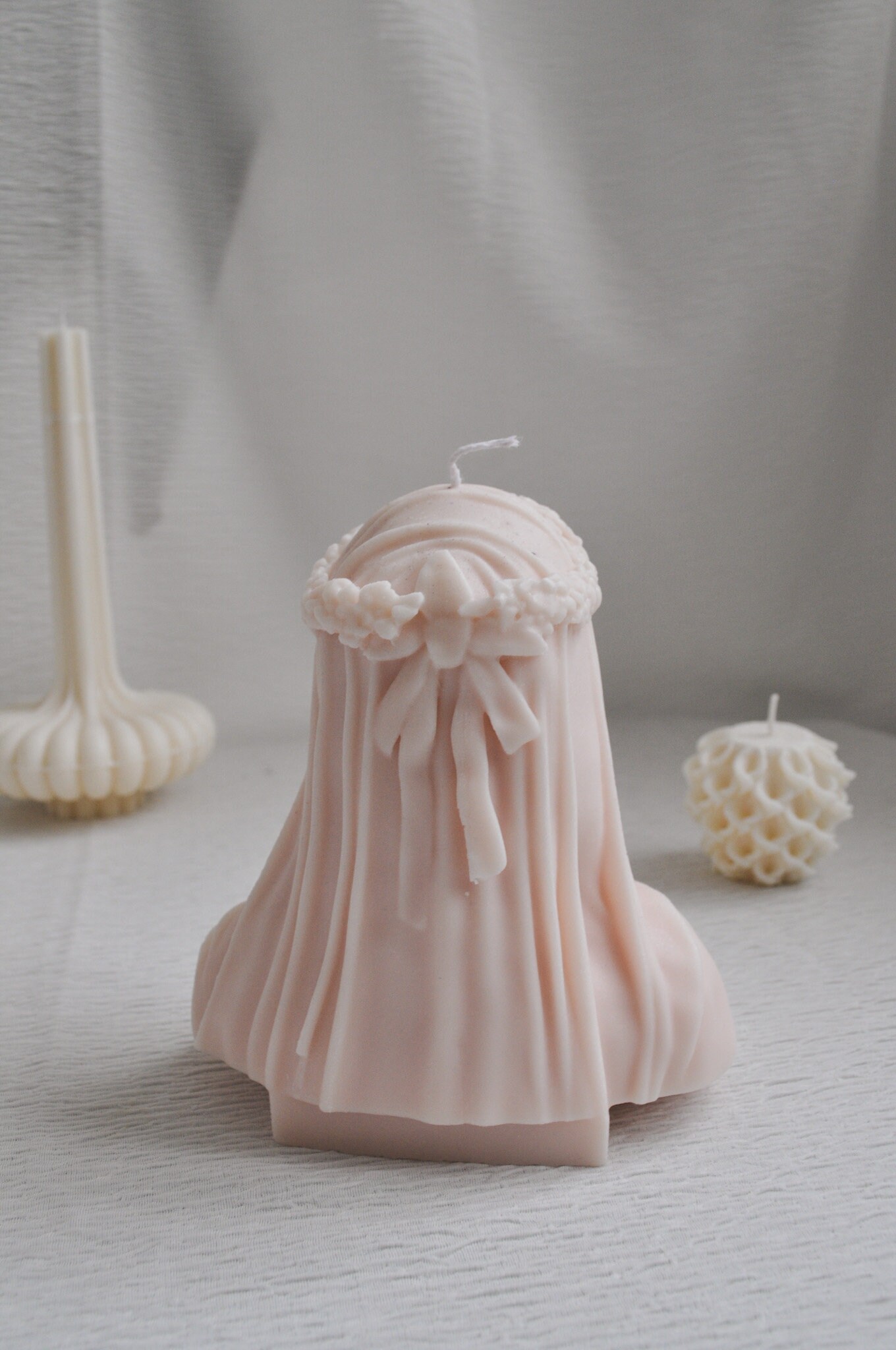 Veiled Lady Bust Statue Candle Large - Etsy