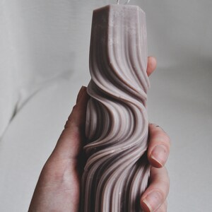 Swirl Pillar Aesthetic Candle - Etsy