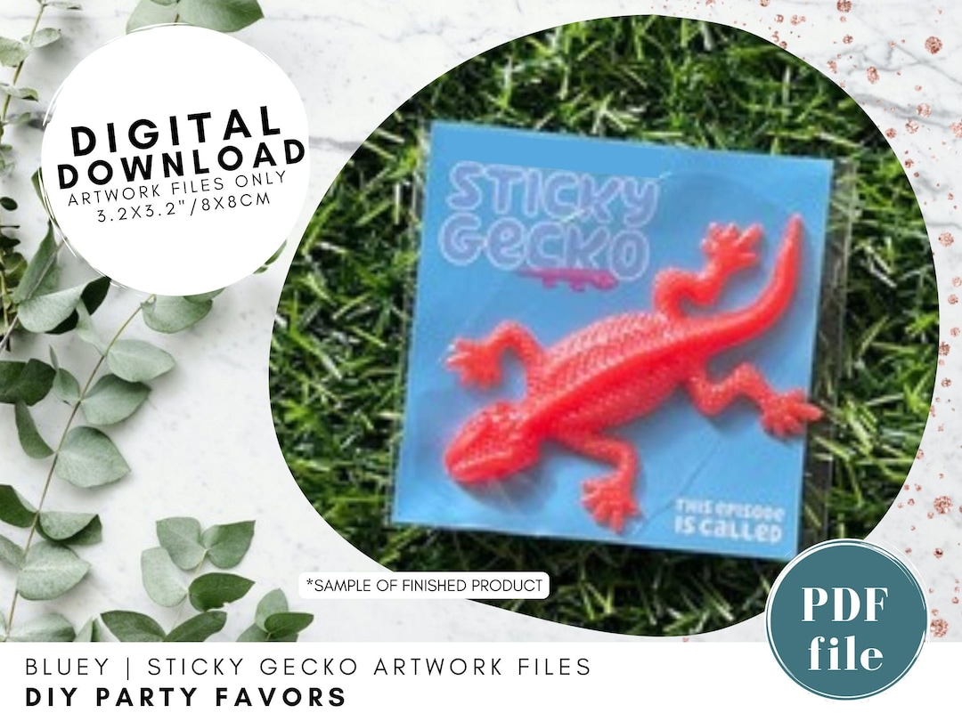 Bluey Sticky Gecko | Party Favors | Digital Download ONLY - Etsy