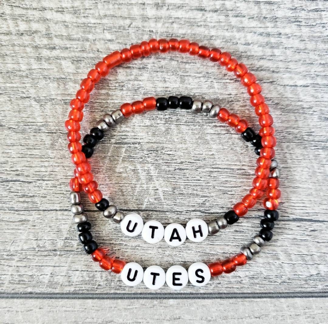 Utah Utes Beaded Bracelet Stack University of Utah - Etsy