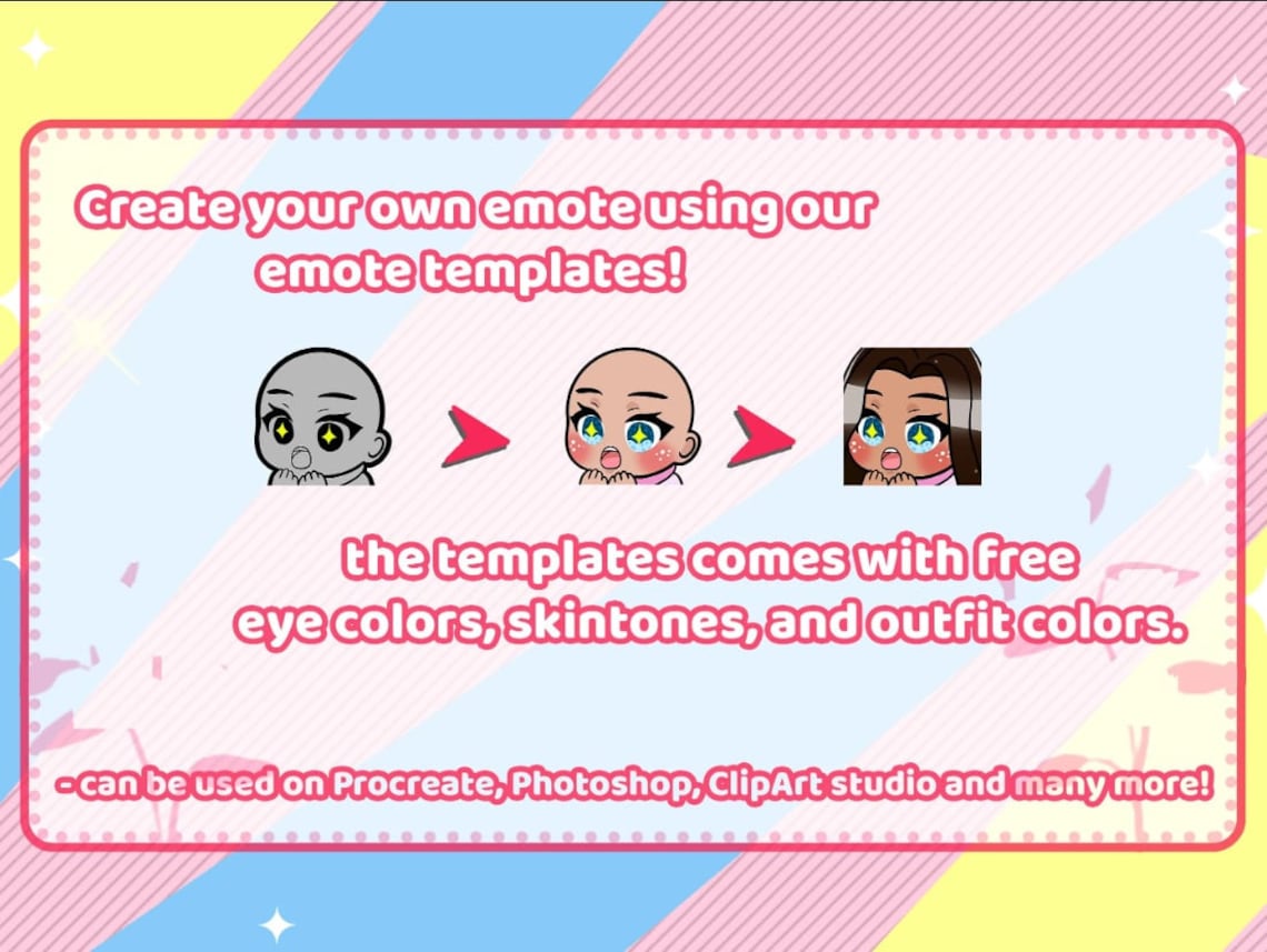 100 Emote Base Template for Twitch, Discord, Youtube | Procreate Custom ...