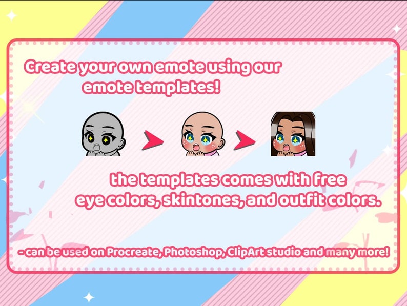 100 Emote Base Template for Twitch, Discord, Youtube | Procreate Custom ...