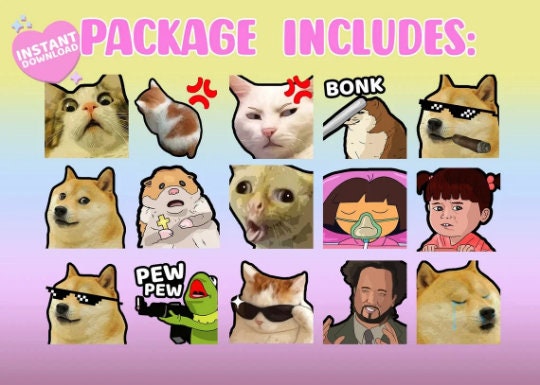 Funny Emotes Pack: 115 Twitch and Discord Emotes (PNG) - Etsy