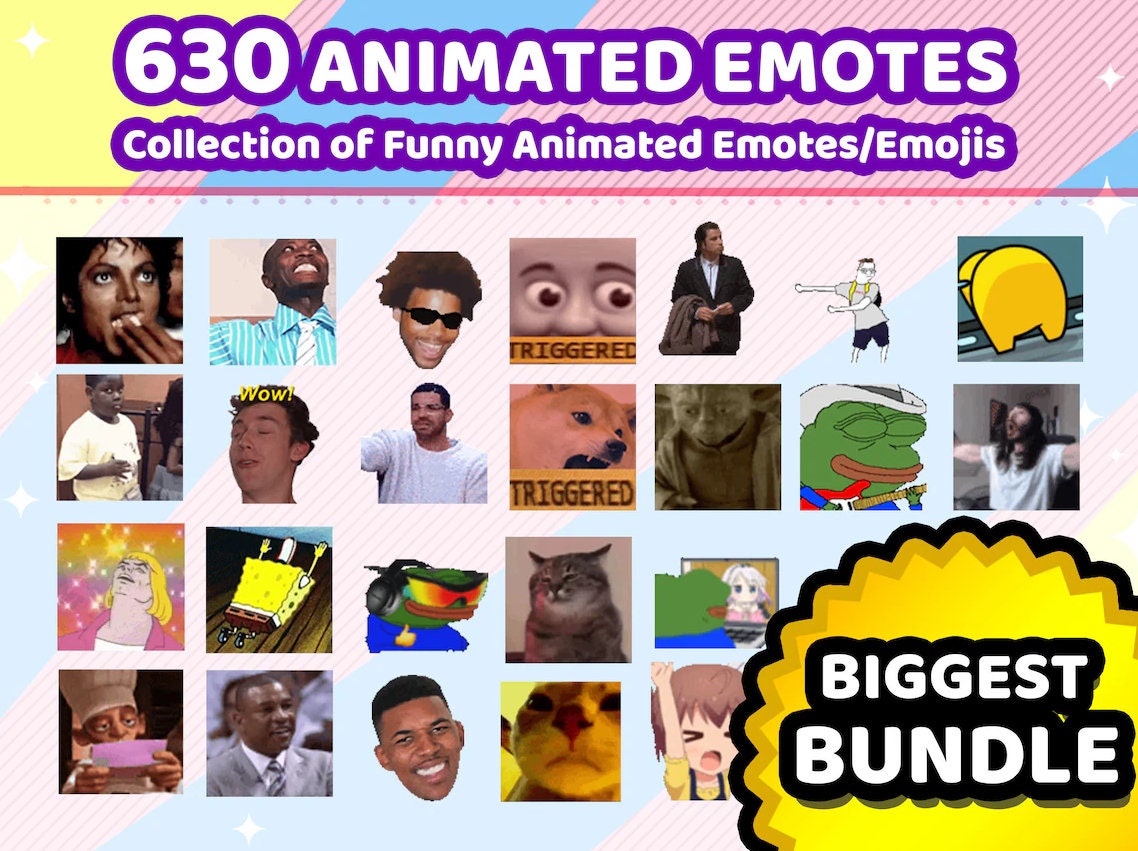 630 Animated Funny Memes Emote Bundle | Twitch Emotes Pack | Streamers ...