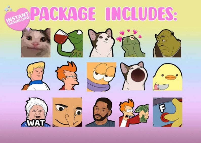 Memes Twitch Emotes Pack 100x Funny Emotes Bundle for Twitch - Etsy Canada