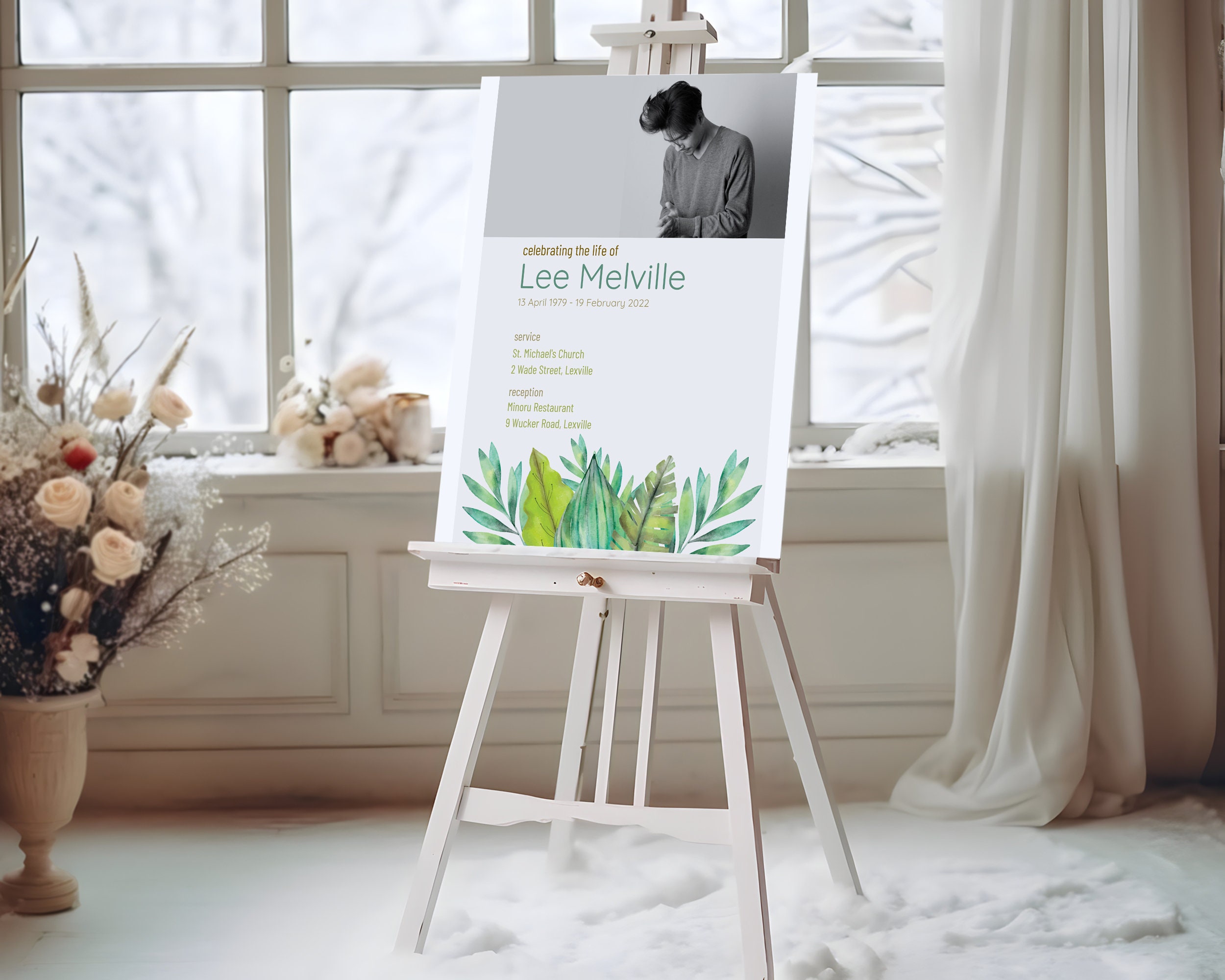 Editable Interment Poster Custom Eulogy Remembrance Printable Memorial ...