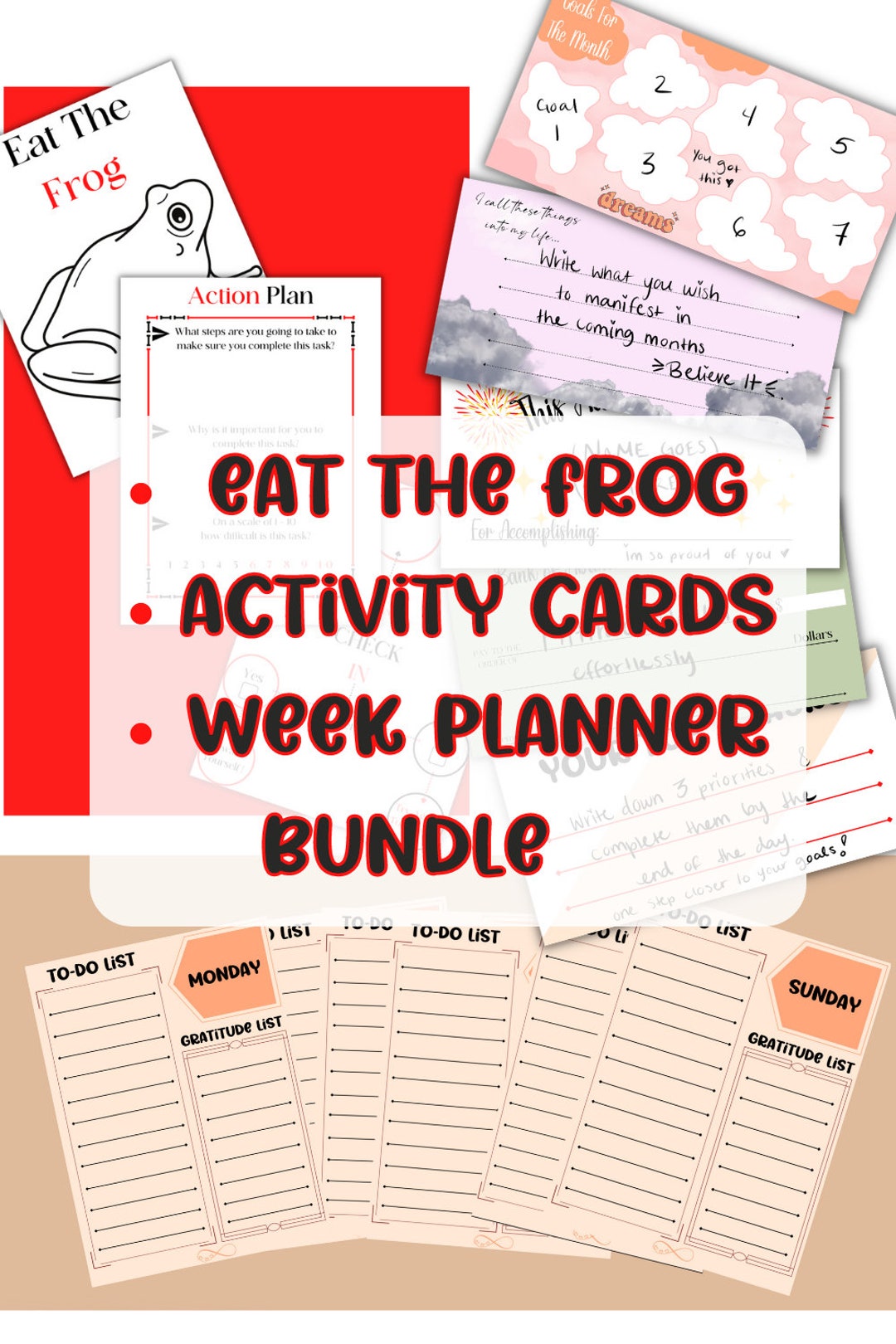 Eat the Frog ~ Activity Cards ~ Week Planner ~ Procrastination Planner ...