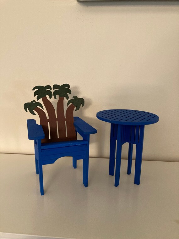 Miniature 1:12th Scale Palm Tree Adirondack Chair and Table to - Etsy