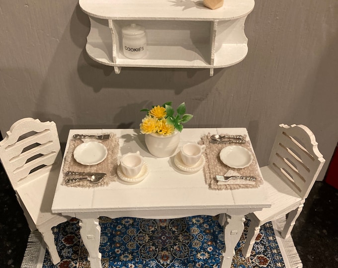 Dollhouse Miniatures, KITCHEN TABLE, Dollhouse Furniture, Vintage, 1:12 ...