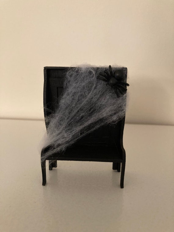 Miniature 1/24th Scale Spooky Deacon Bench With Cobweb and - Etsy
