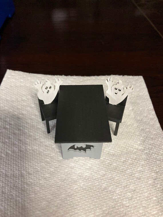 1:24th Miniature Cat & Bat Table and Ghost Chairs for Your - Etsy