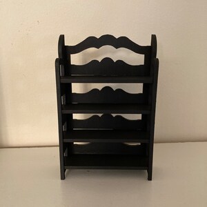 Miniature 1:12th Scale Scroll Bookcase in Brown or Black for Dollhouse ...