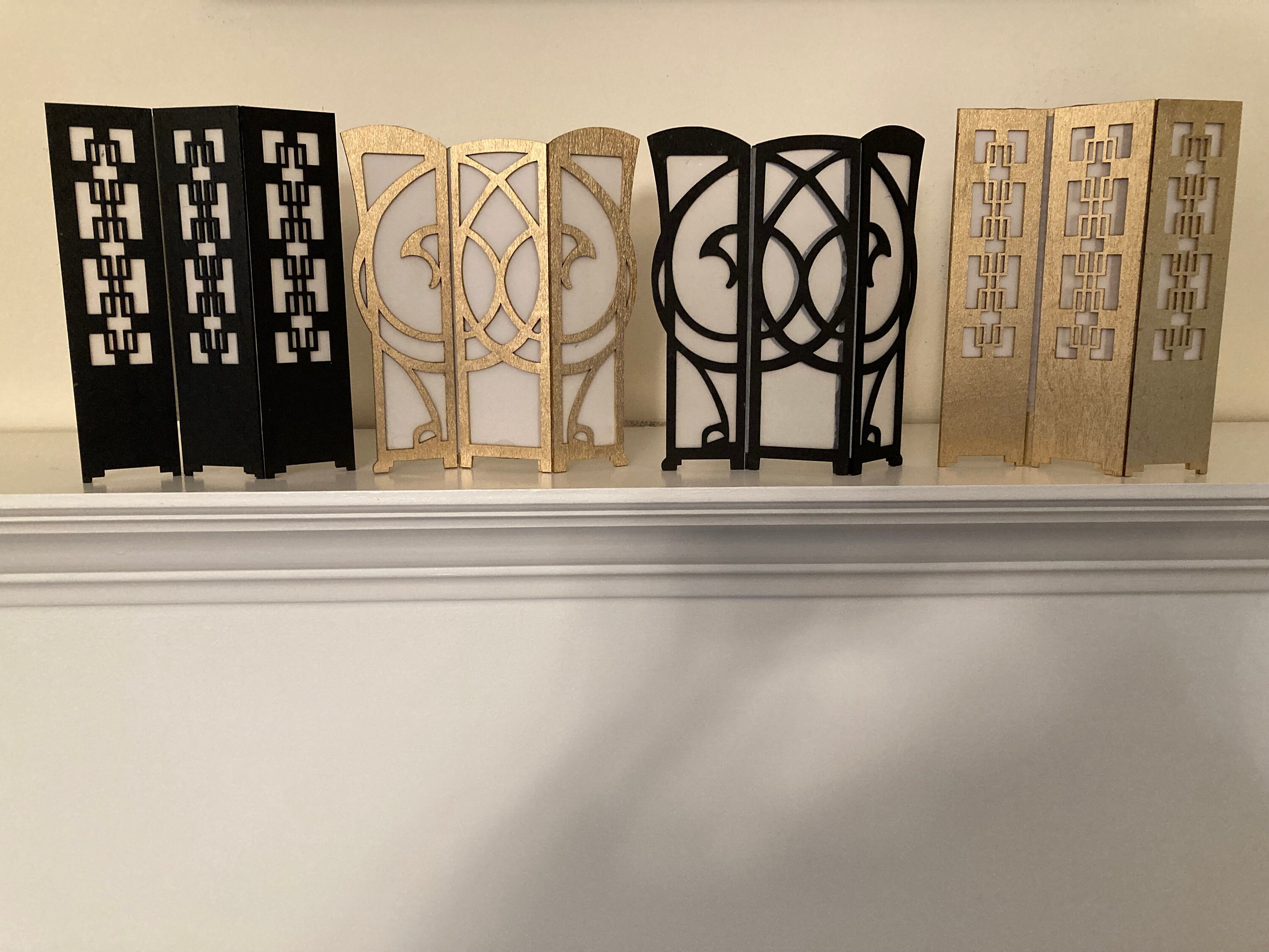 Miniature 1:12th Scale Knot Room Dividers and Nouveau Art Room Divider ...