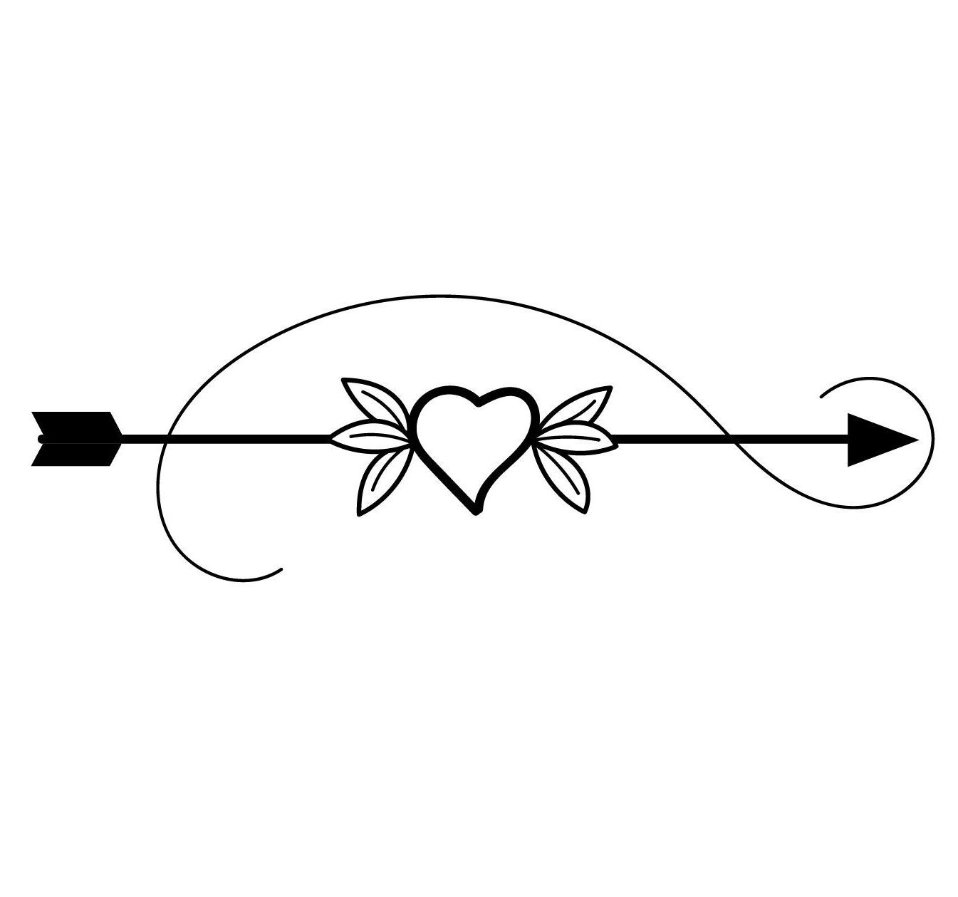 Arrow With Heart and Leaf (2) SVG, JPEG, PNG Instant Digital Download ...