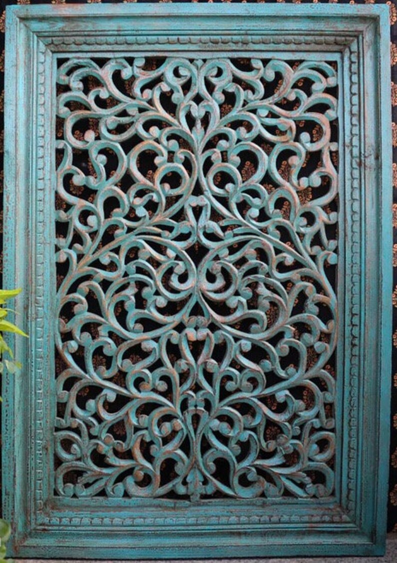Indian Wooden Craving Wall Panel - Etsy
