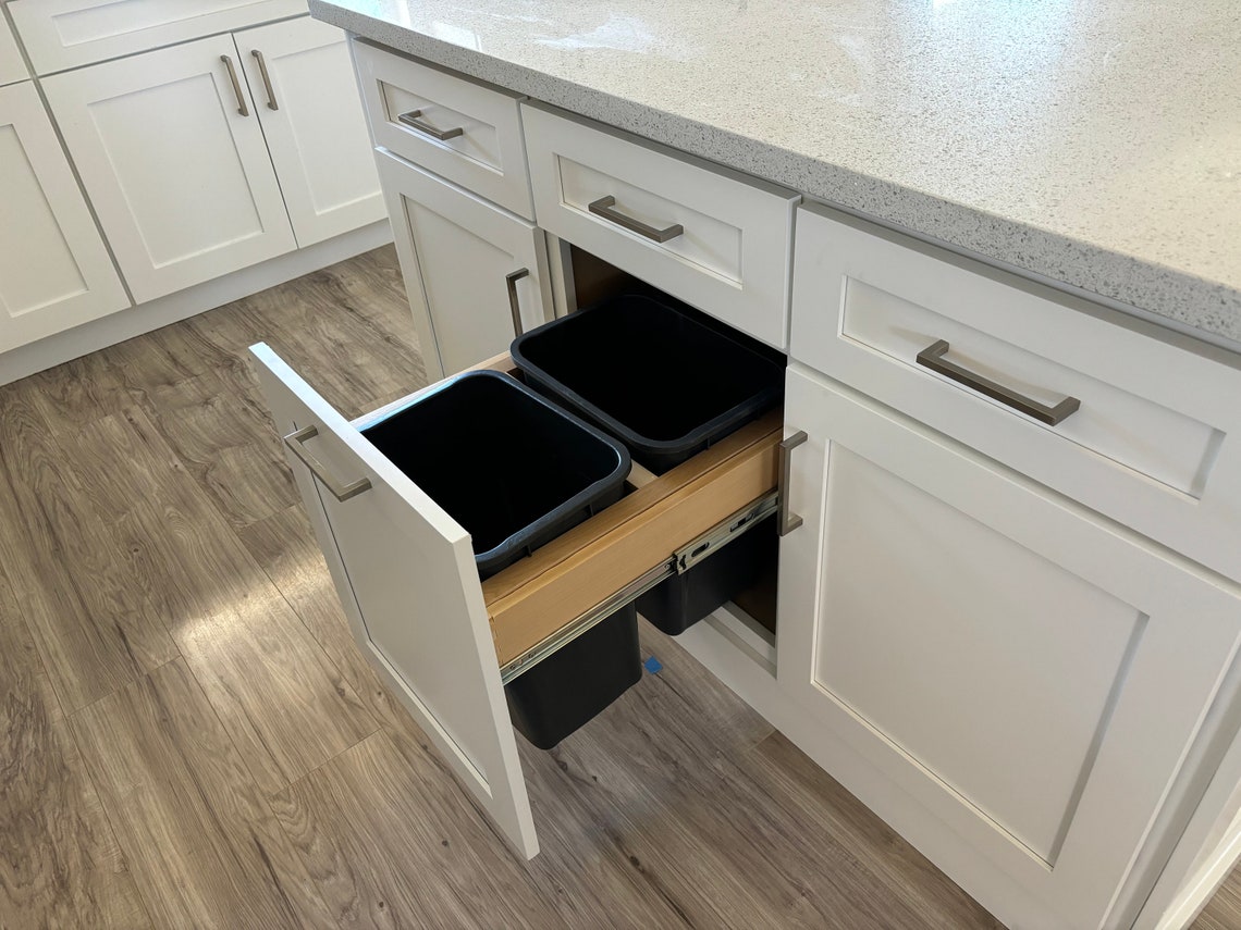 5ft White Kitchen Island With White Quartz Top - Etsy