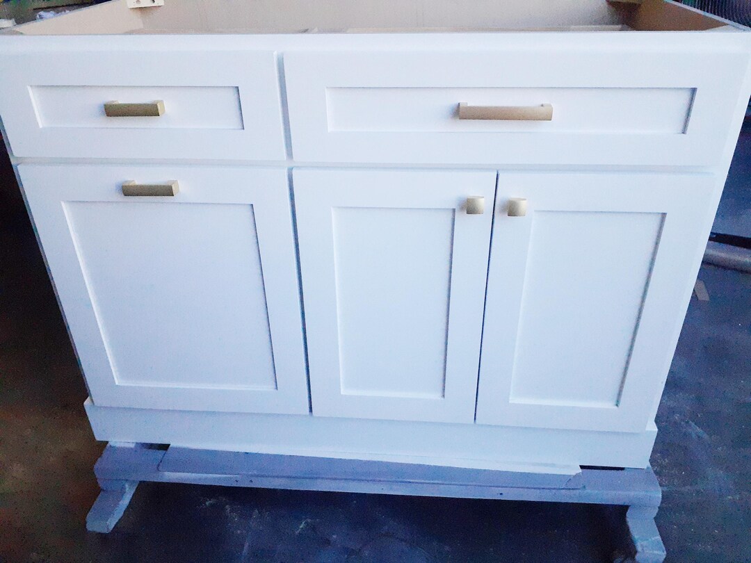 4ft White Kitchen Island W/white Quartz Top - Etsy