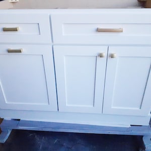 4ft White Kitchen Island W/white Quartz Top - Etsy